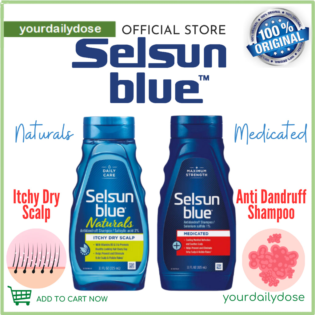 SELSUN Blue Medicated Anti Dandruff Shampoo with Menthol 11 fl. oz 325 ...